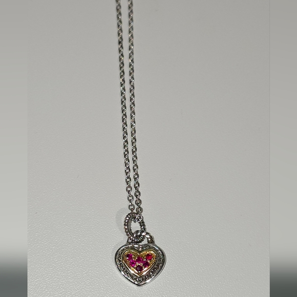 Judith Ripka | Jewelry | Judith Ripka Silver Necklace With Puffy Heart ...
